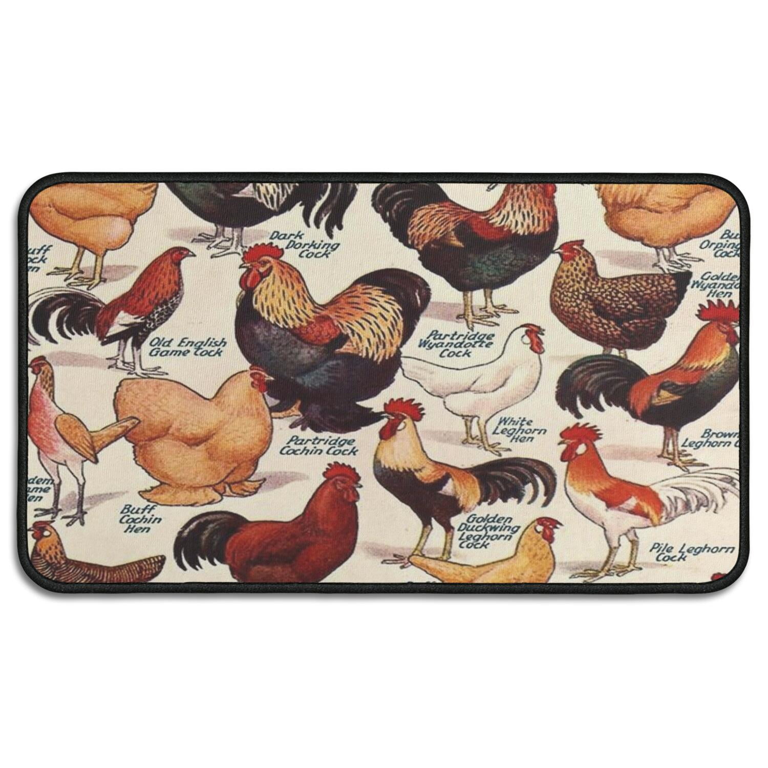 Beige Chicken Breed Pattern Door Rugs,Washable Non Slip Door Mats ...