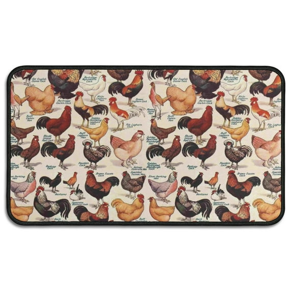Beige Chicken Breed Pattern Door Rugs,Washable Non Slip Door Mats ...