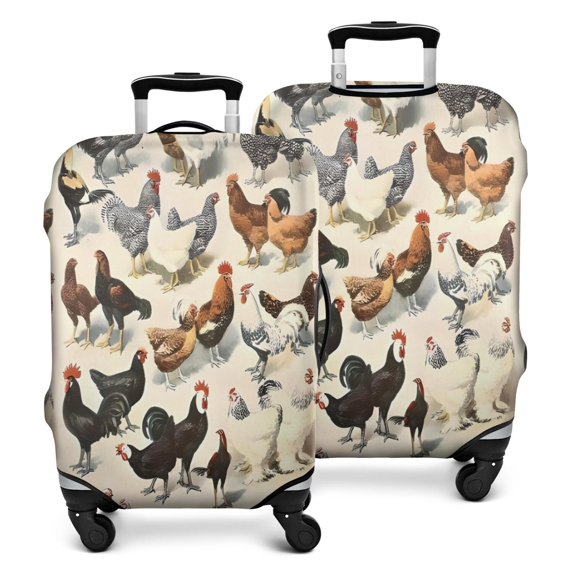 Beige Chicken Breed Pattern Luggage Cover Fashion Suitcase Cover ...