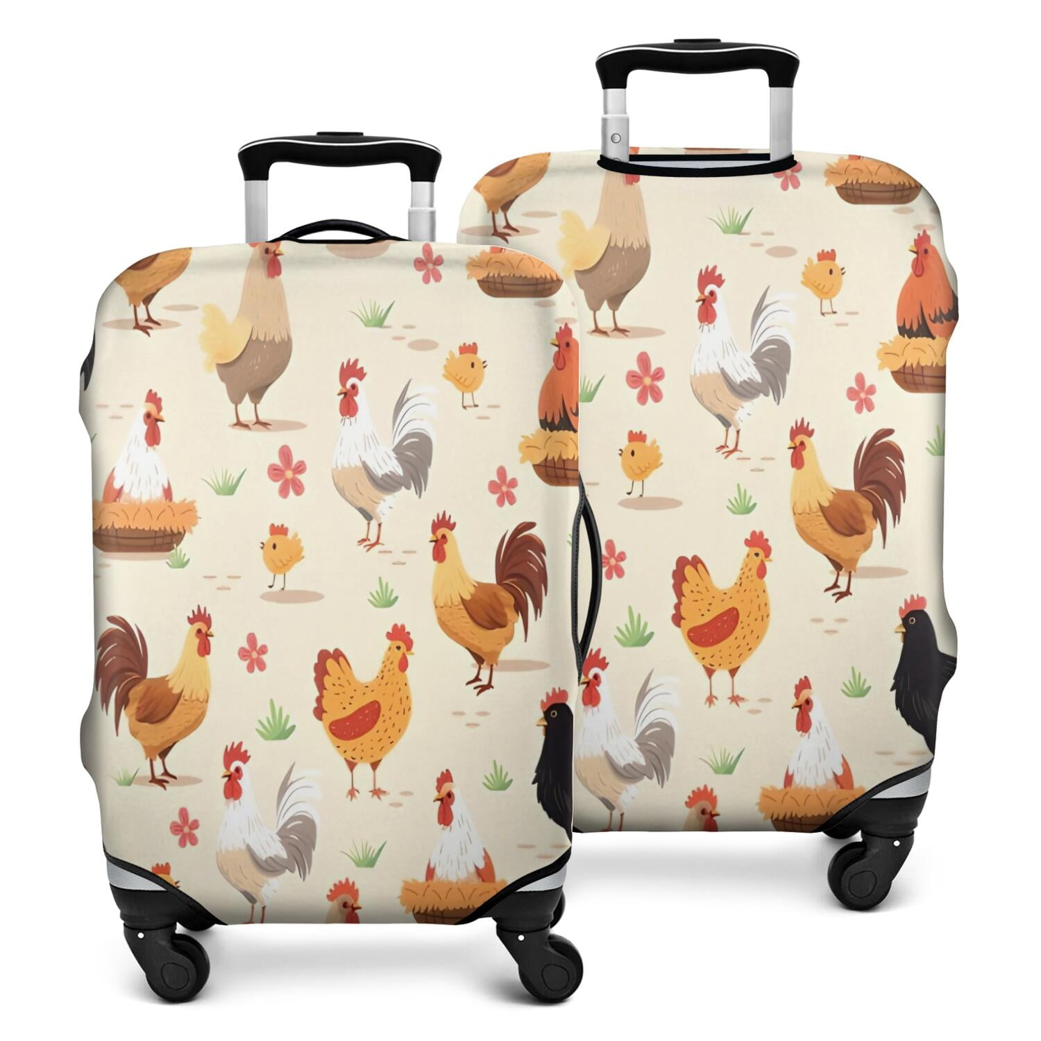 Beige Chicken Cartoon Pattern Luggage Cover Fashion Suitcase Cover ...