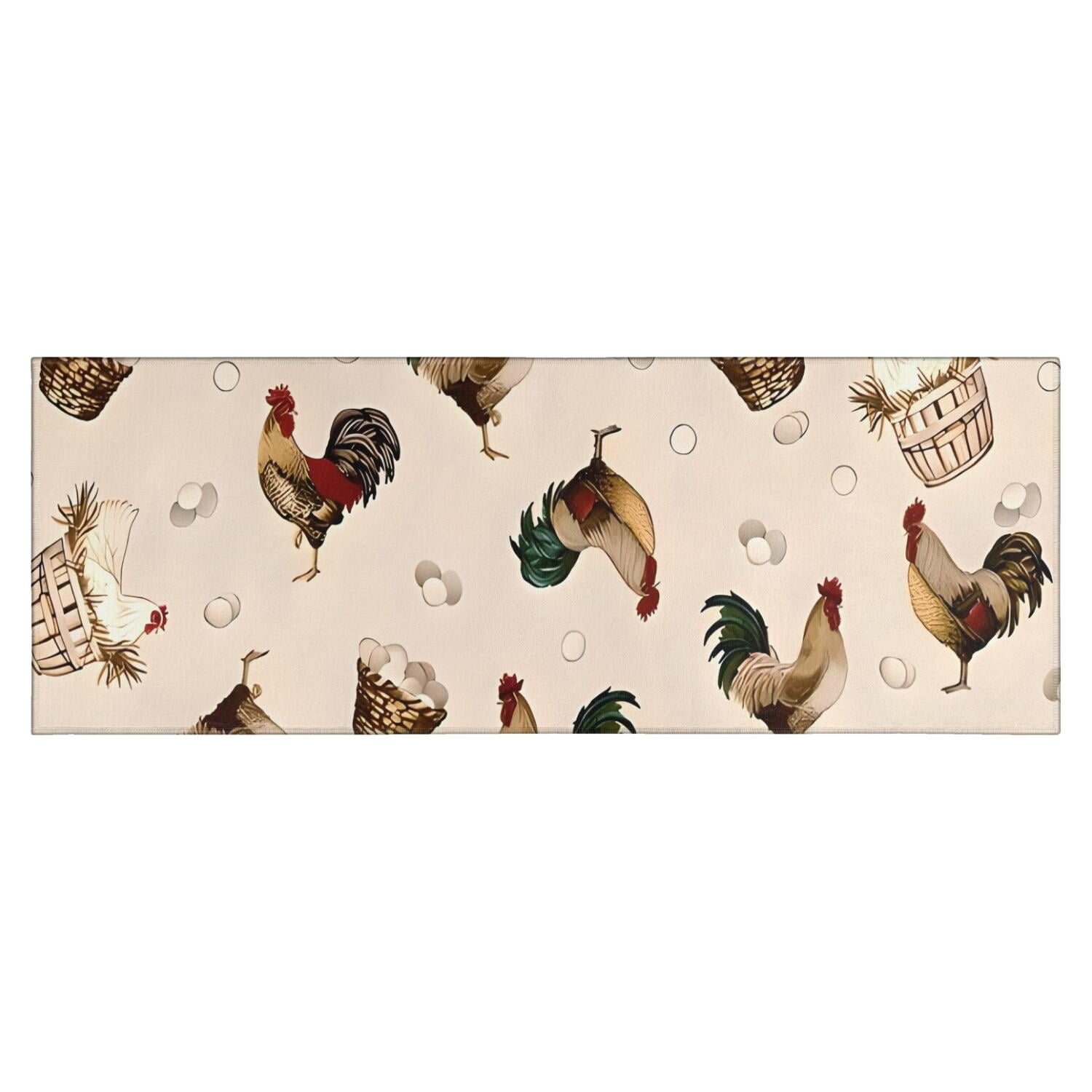 Beige Chicken Egg Basket Pattern Kitchen Rug Mat,Kitchen Runner Rugs ...