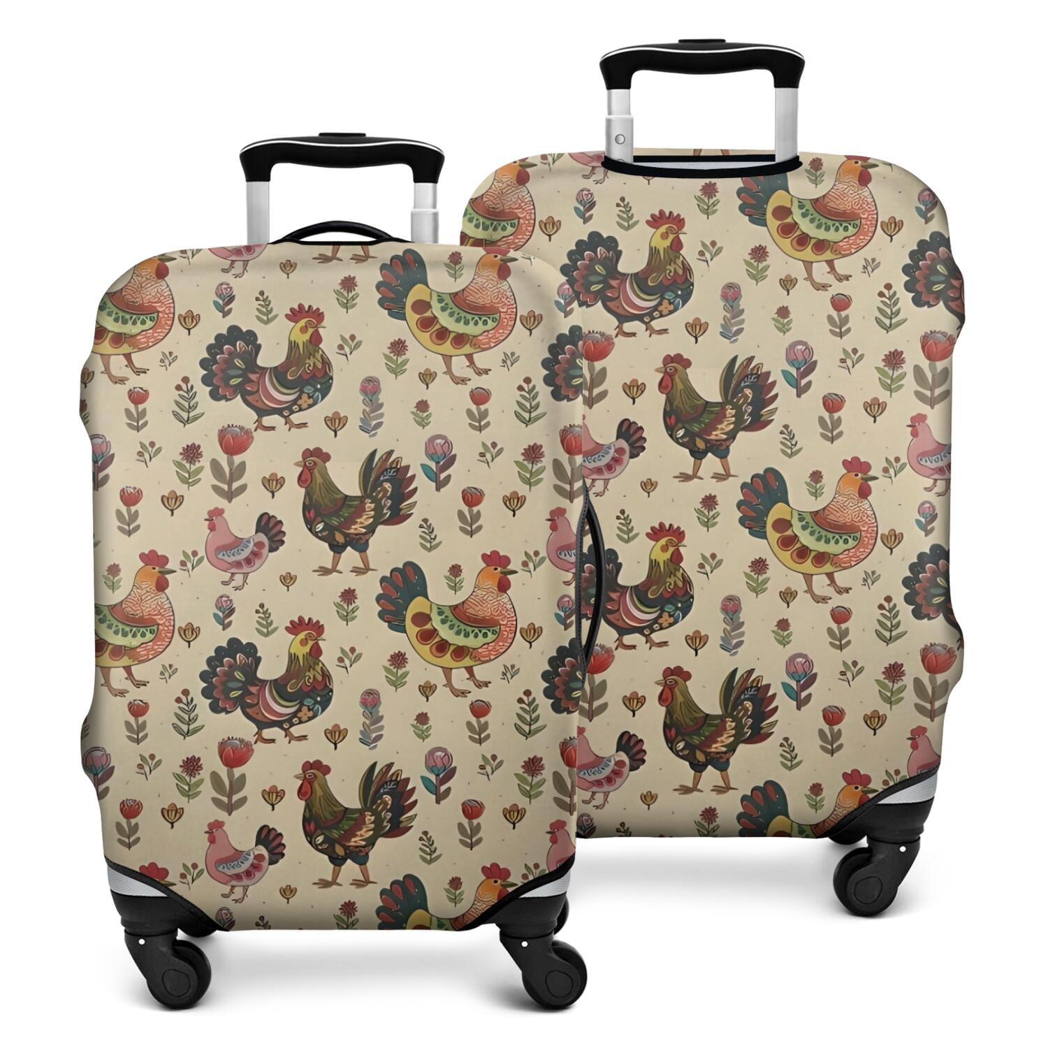 Beige Chicken Folk Pattern Luggage Cover Fashion Suitcase Cover Baggage ...
