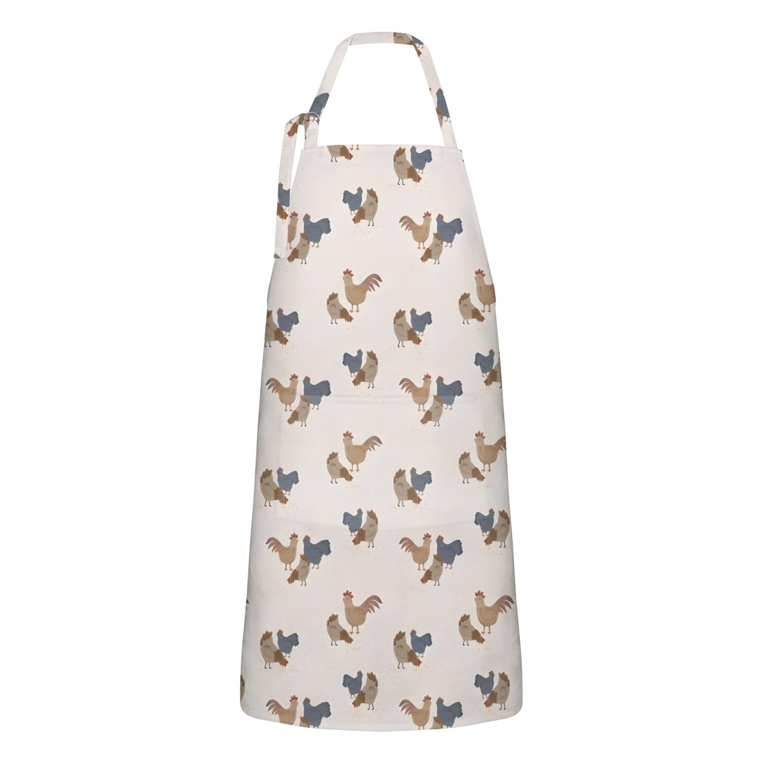 Beige Chicken Group Pattern Apron-Garden Aprons for Women with Pockets ...