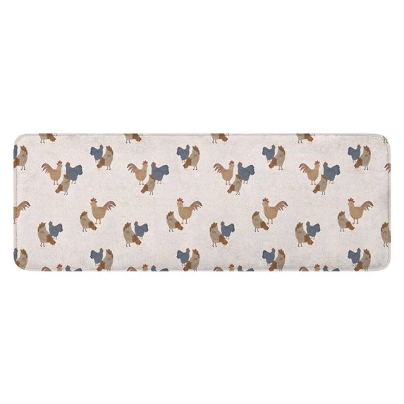 Beige Chicken Group Pattern Kitchen Rug Mat,Kitchen Runner Rugs Non ...