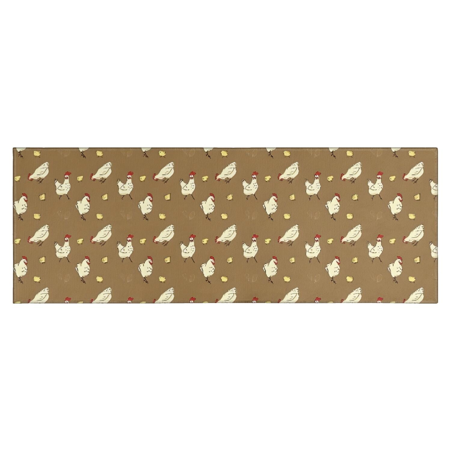 Beige Chicken Pattern Kitchen Rug Mat,Kitchen Runner Rugs Non Skid ...