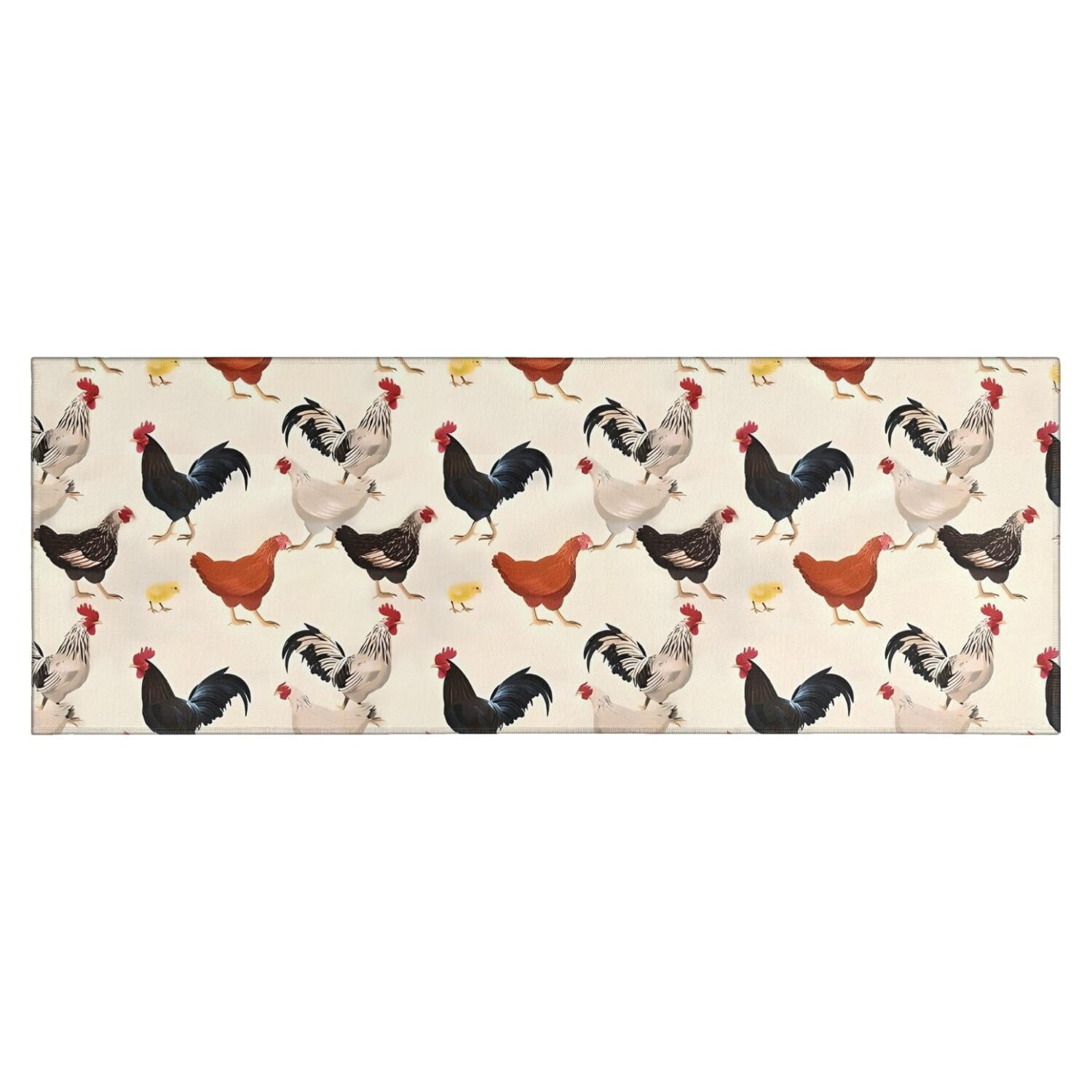 Beige Chicken Pattern Kitchen Rug Mat,Kitchen Runner Rugs Non Skid ...