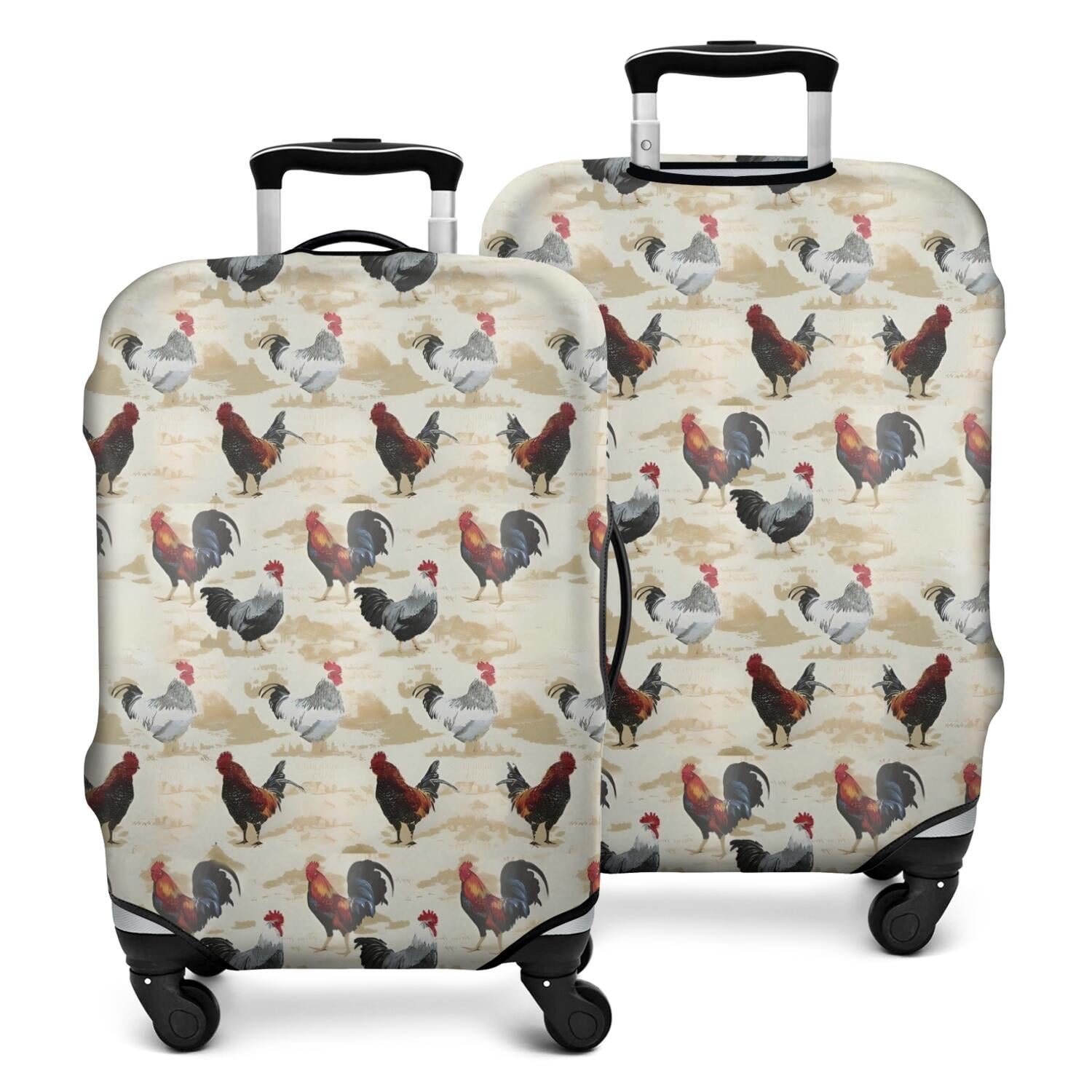 Beige Chicken Rooster Pattern Luggage Cover Fashion Suitcase Cover ...