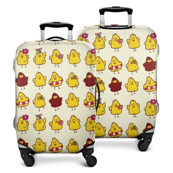 Beige Chicken Yellow Chick Pattern Luggage Cover Fashion Suitcase Cover ...