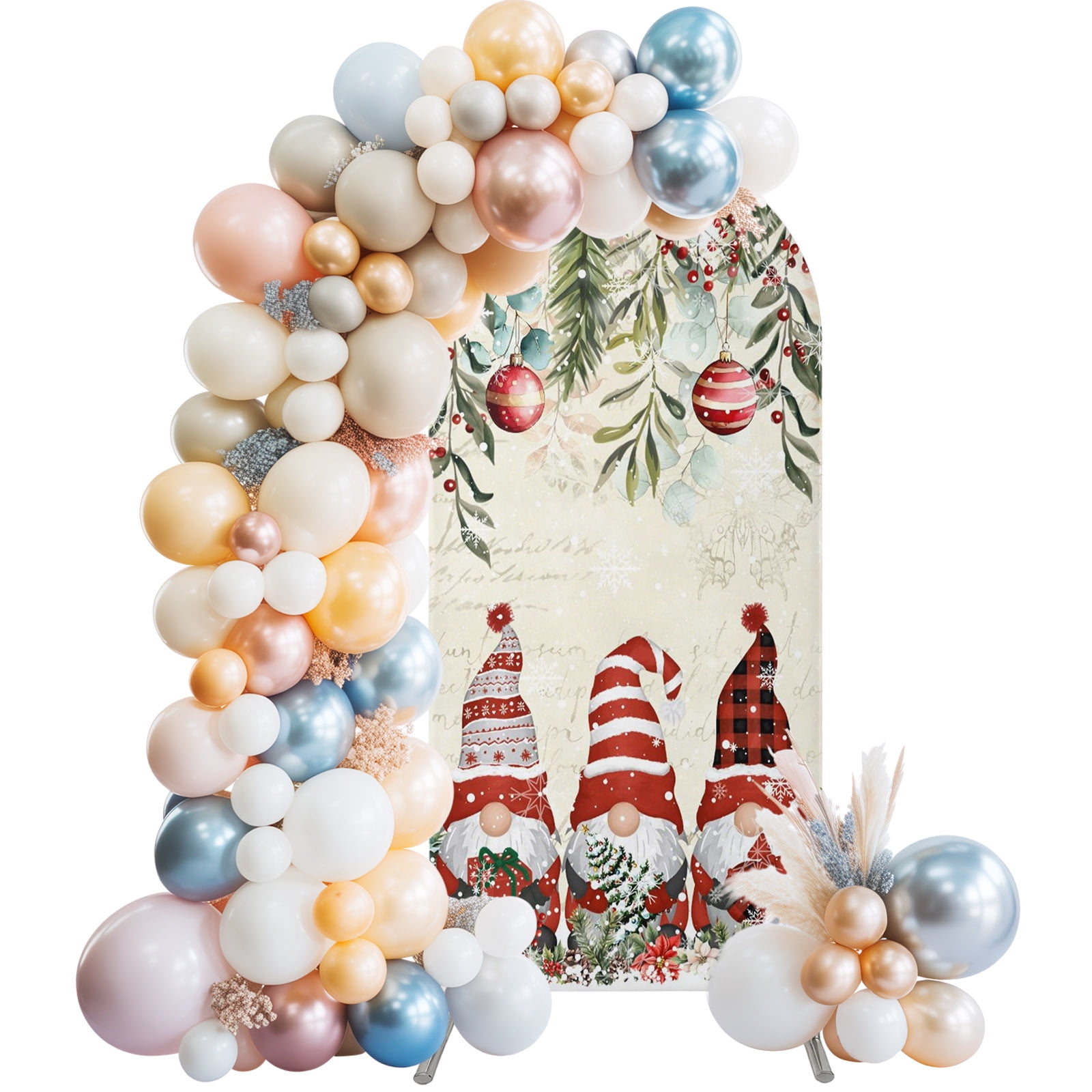 Beige Christmas Arch Backdrop Cover 7.2x4 Ft, Spandex Wedding Arch ...