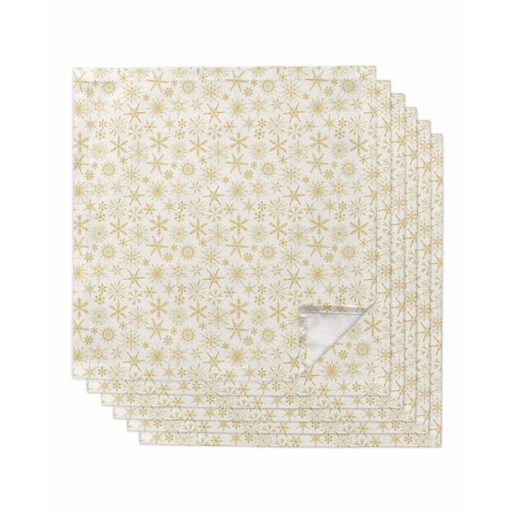 Beige Christmas Cloth Napkins Set of 6 Reusable Dinner Napkins, Country ...