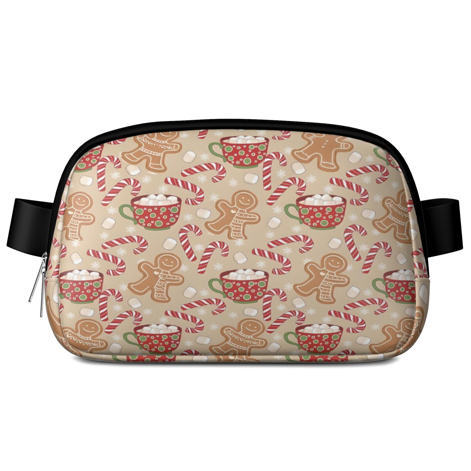 Beige Christmas Gingerbread Man Pattern Cute Fanny Packs for Women ...