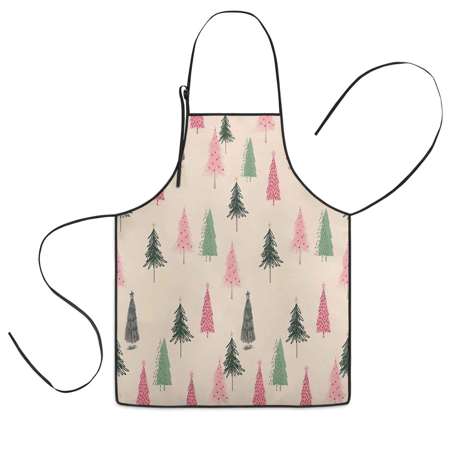 Beige Christmas Tree Pattern Kids Aprons for Girls and Boys,Adjustable ...