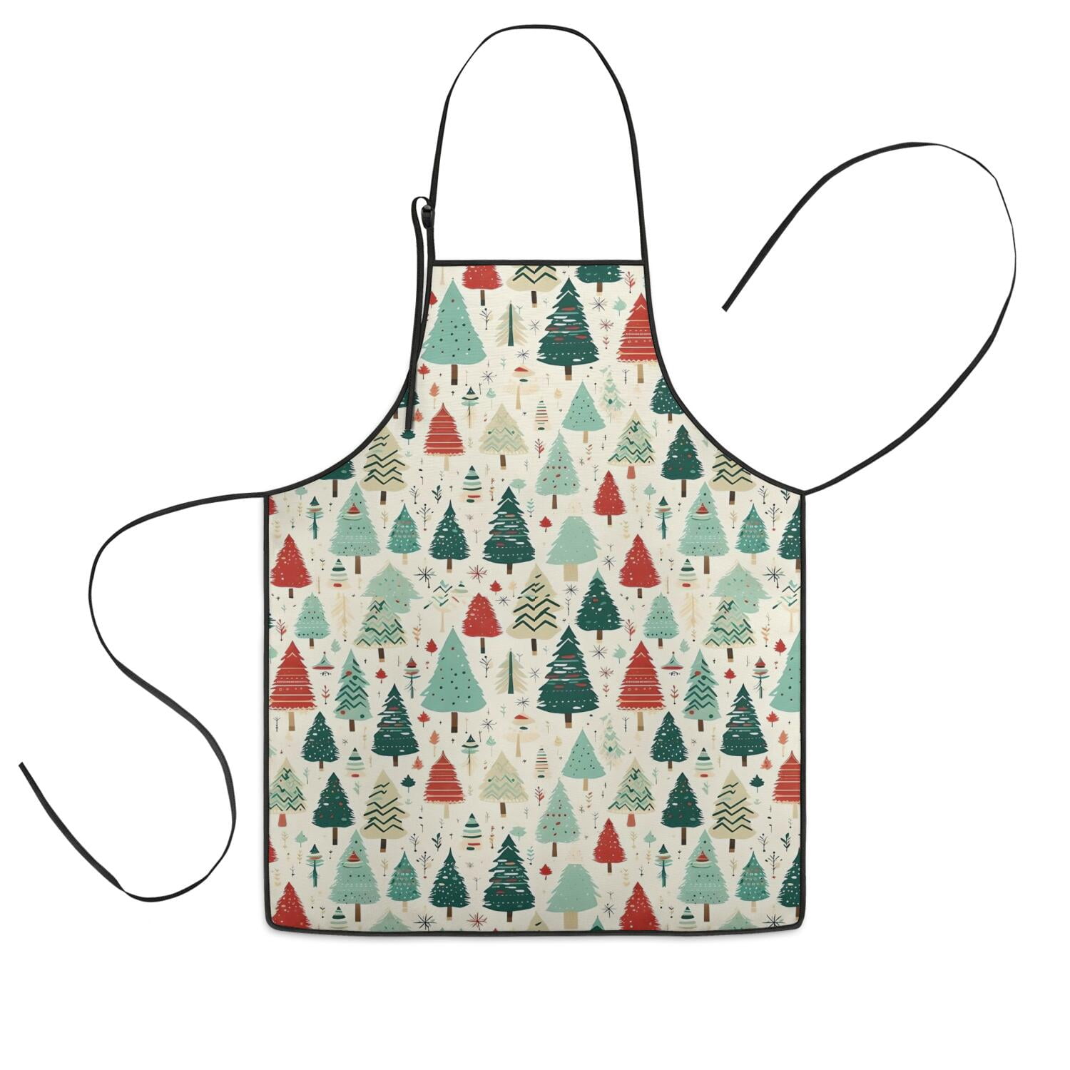 Beige Christmas Tree Pattern Kids Aprons for Girls and Boys,Adjustable ...