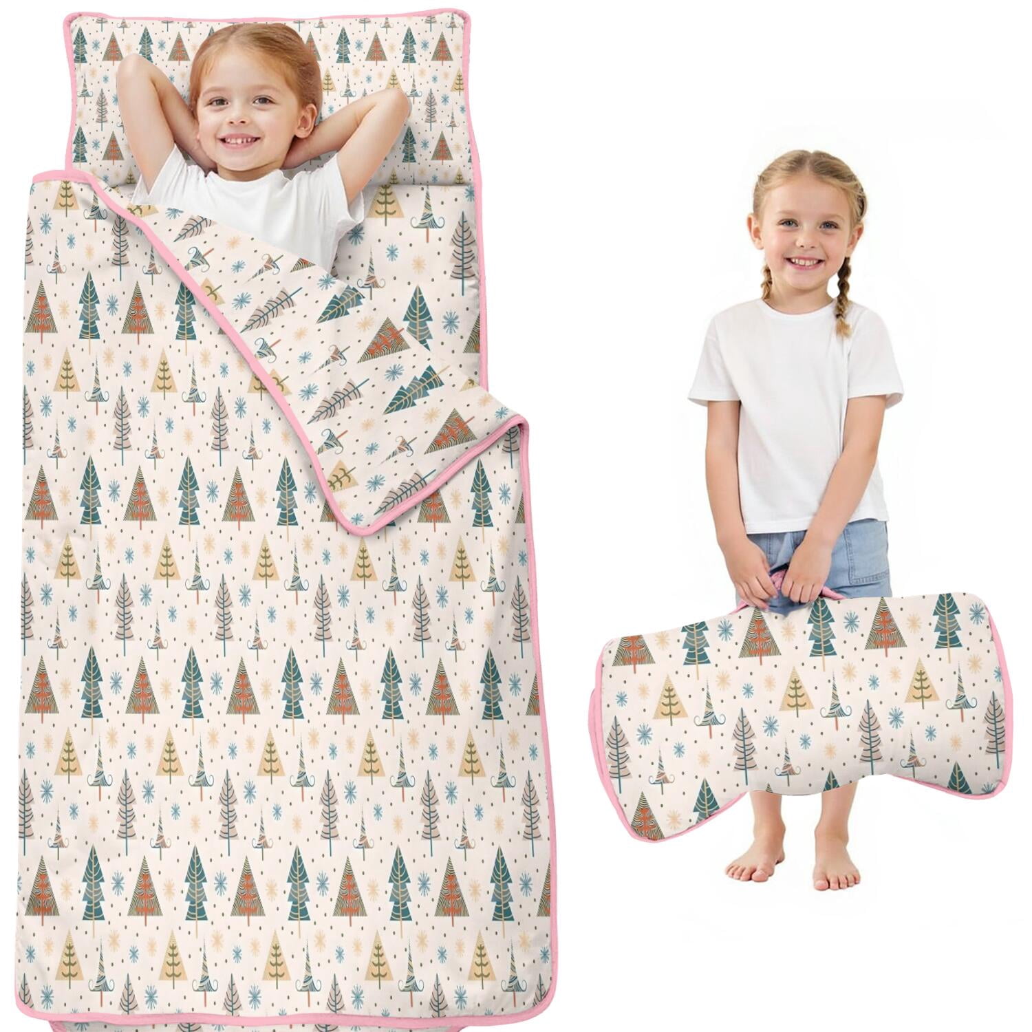 Beige Christmas Tree Pattern Toddler Nap Mats for Kids Preschool,51"x22 ...
