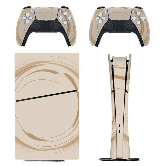 Beige Circle Console Skin Bundle for PS5 Pro Slim Disc & Digital / PS4 ...