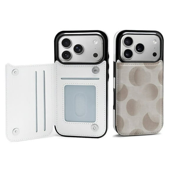 Beige Circles Textured Fabric Leather Wallet Case for iPhone 11 Pro Max ...