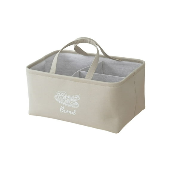 Beige Cloth Storage Basket With Handles For Home Use, Foldable Design ...