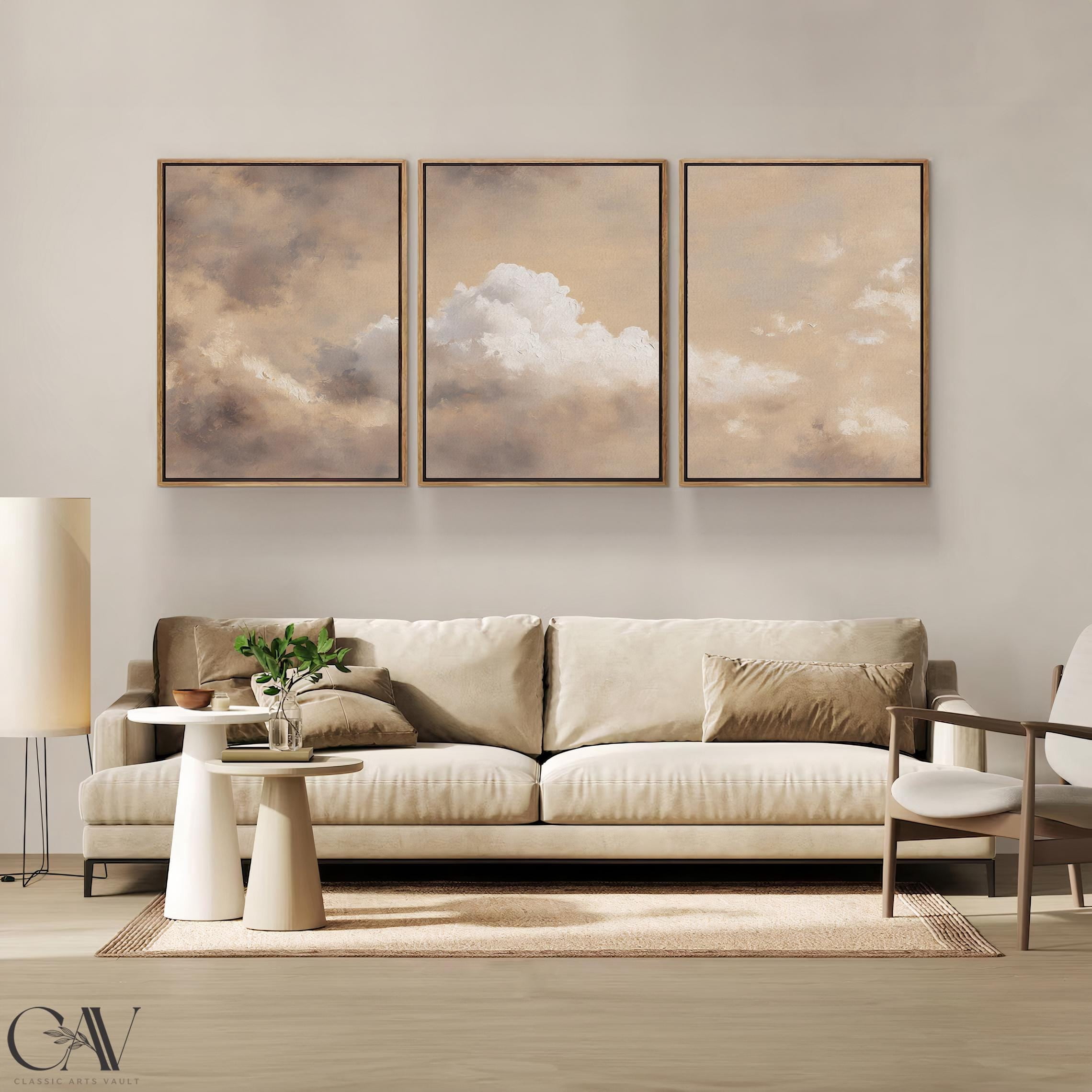 Beige Cloud Sky Poster Print Golden Hour Rustic Country Landscape ...