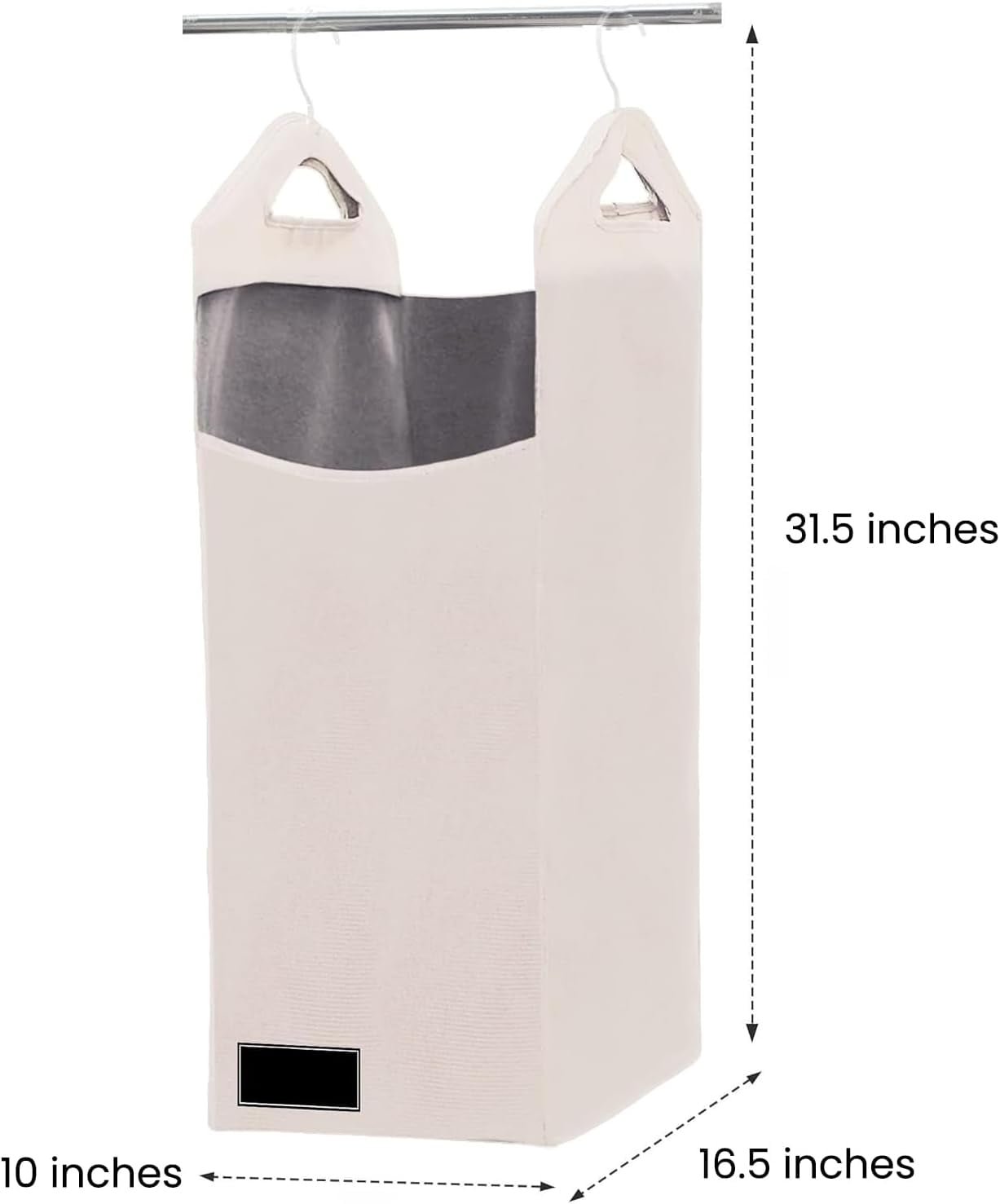 Beige Co. Hanging Laundry Hamper Bag - Heavy Duty Hanger Space-Saving ...
