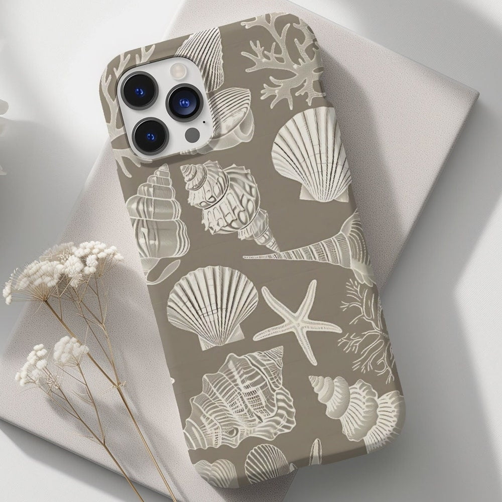 Beige Coastal Seashell Tropical Beach Collage Phone Case with iPhone 11 ...