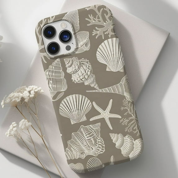 Beige Coastal Seashell Tropical Beach Collage Phone Case with iPhone 11 ...