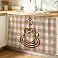 Beige Coffee Cabinet Curtains for Shelves, Vintage Rustic Coffee Cup ...