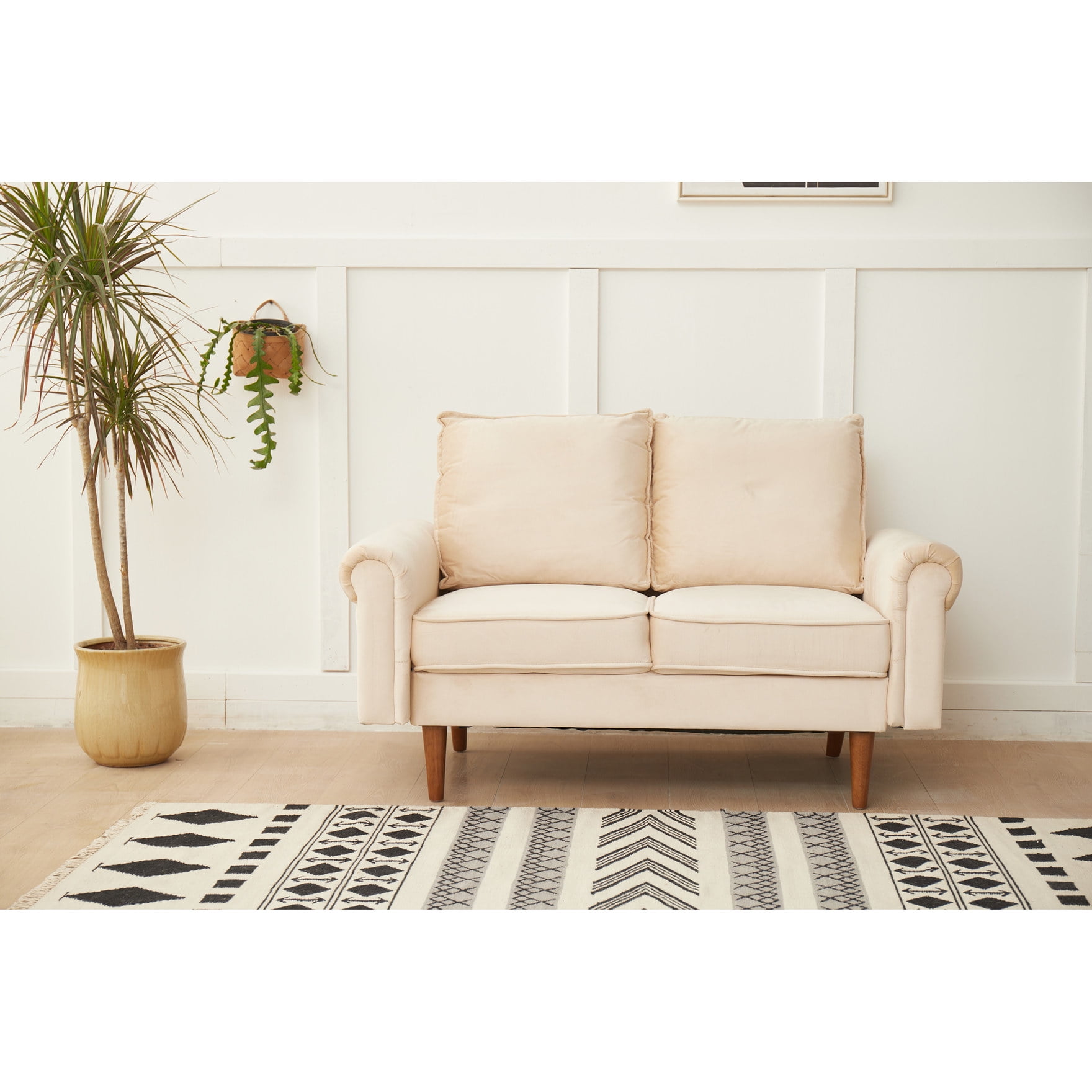 Beige Color Scheme - Solid Wood Legs Structure - Balcony Relax - Safe ...