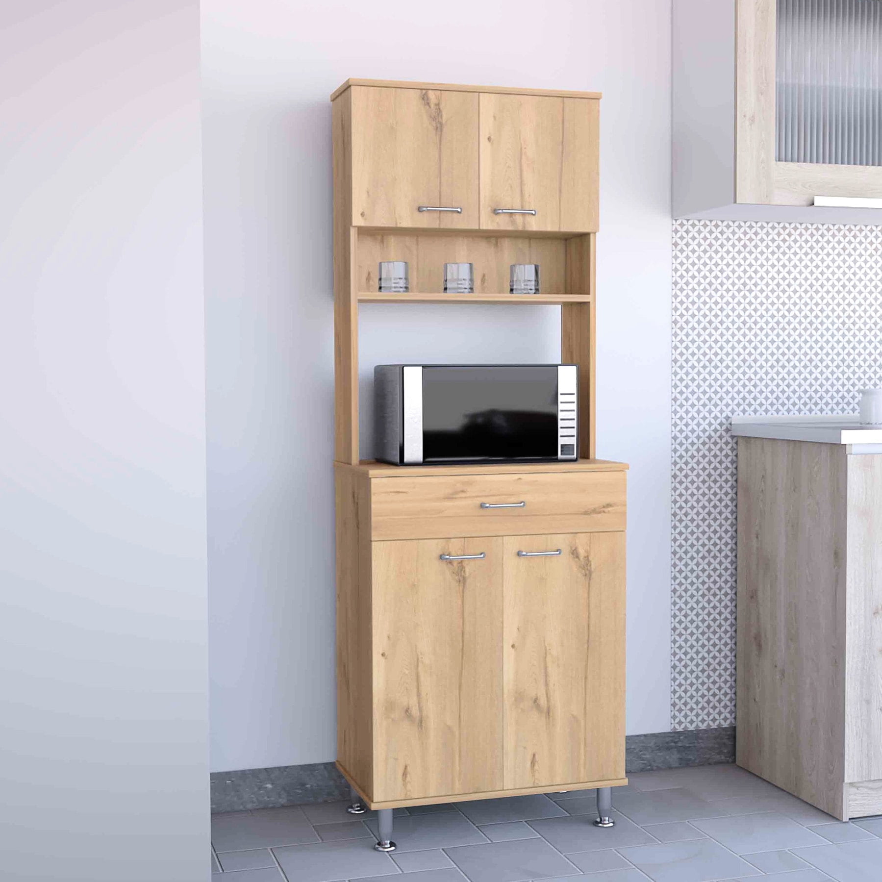 Beige Color Scheme - Top Surface for Microwave - Kitchen Environment ...