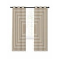 Beige Concentric Squares Blackout Curtains for Bedroom Living Room ...