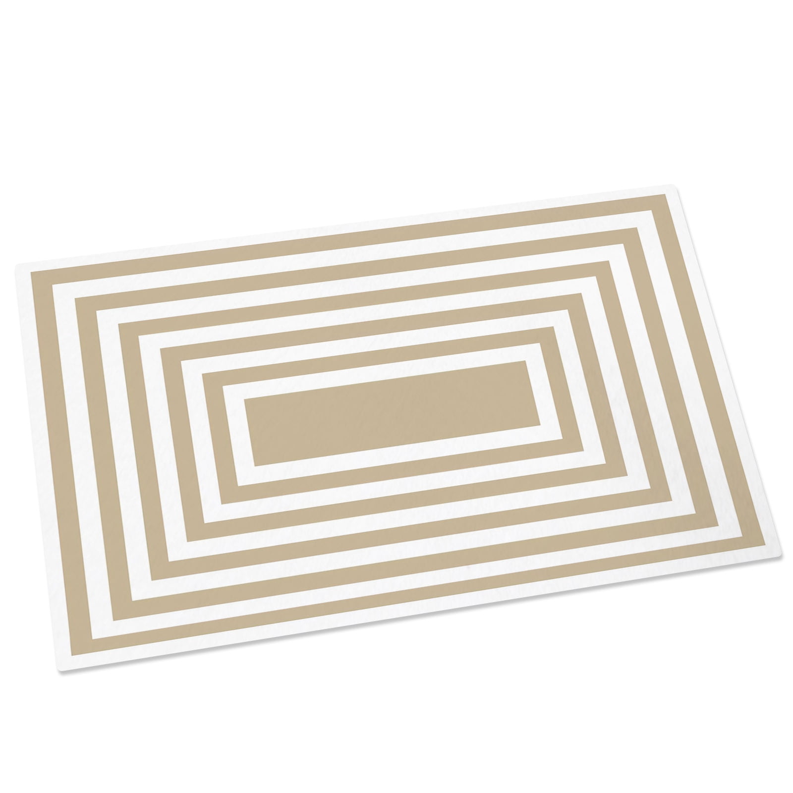 Beige Concentric Squares Door Mat 20x31.5 Inch Modern Abstract ...