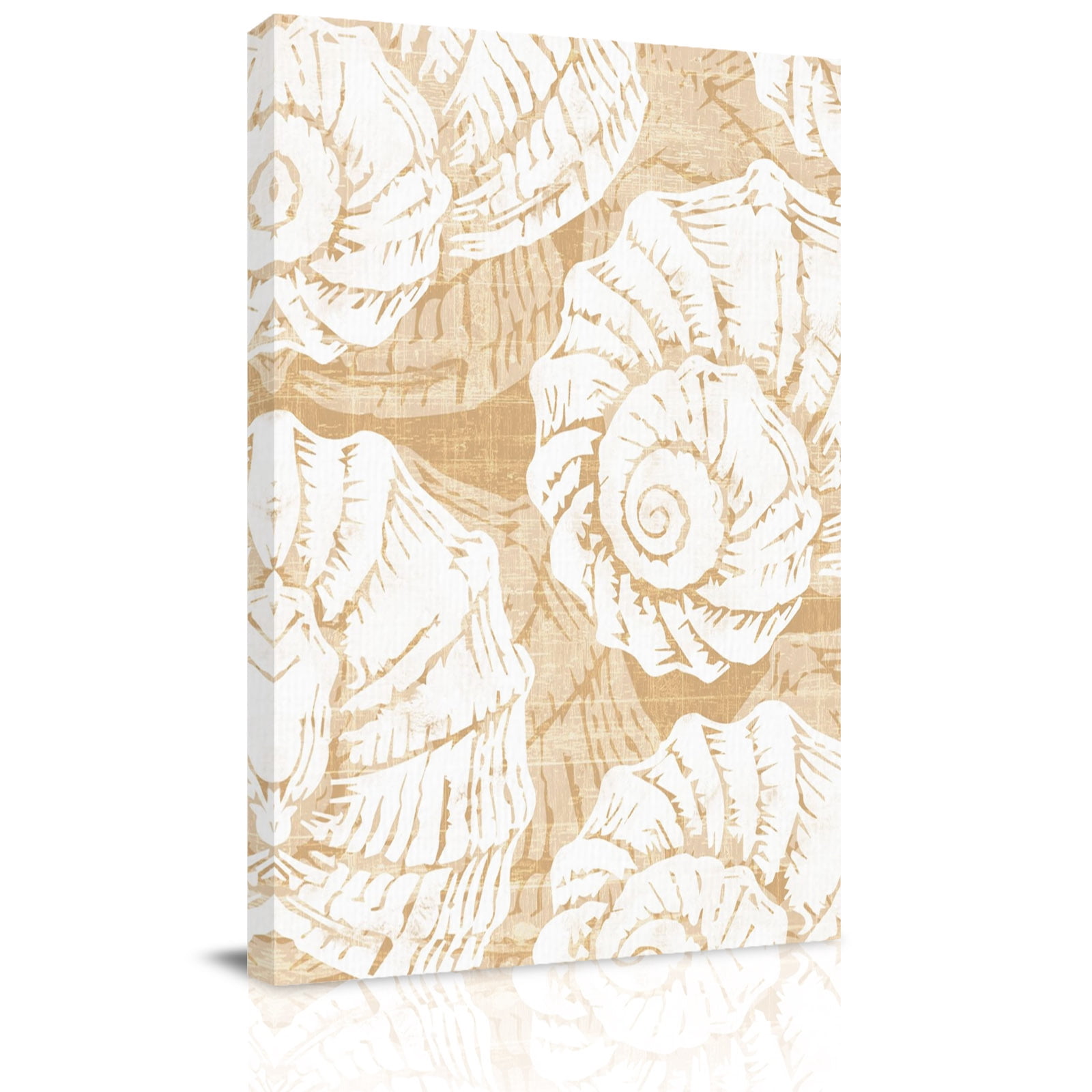 Beige Conch Canvas Wall Art for Living Room, Coastal Summer Ocean Beach ...