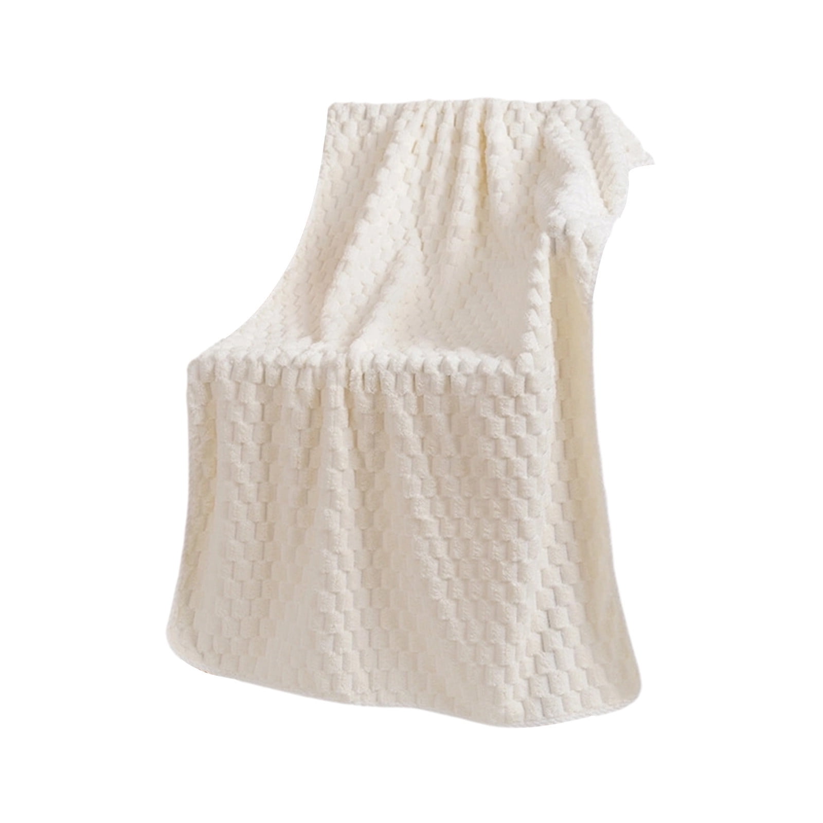 Beige Coral Fleece Towel With Cloud Design For Bathing And Drying Hair ...