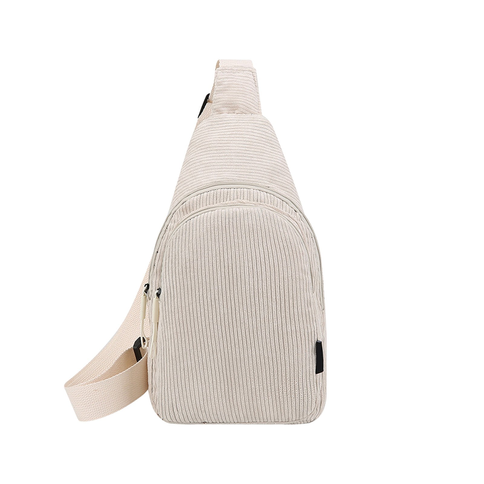 Beige Corduroy Material Crossbody Bag Chest Pack Multifunctional Sports ...