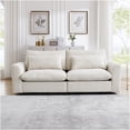 Beige Corduroy Sofa Couch, Modular Sectional with Deep Seating for ...