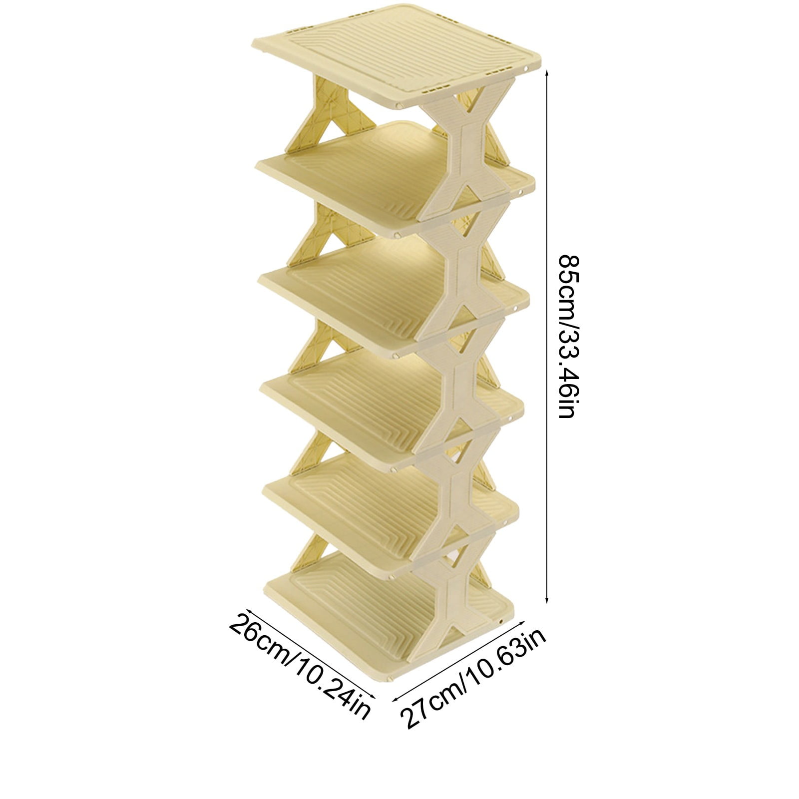 Beige Corner Shoe Rack,10.62x6.49" Compact Shoe Organizer With Non-Slip ...
