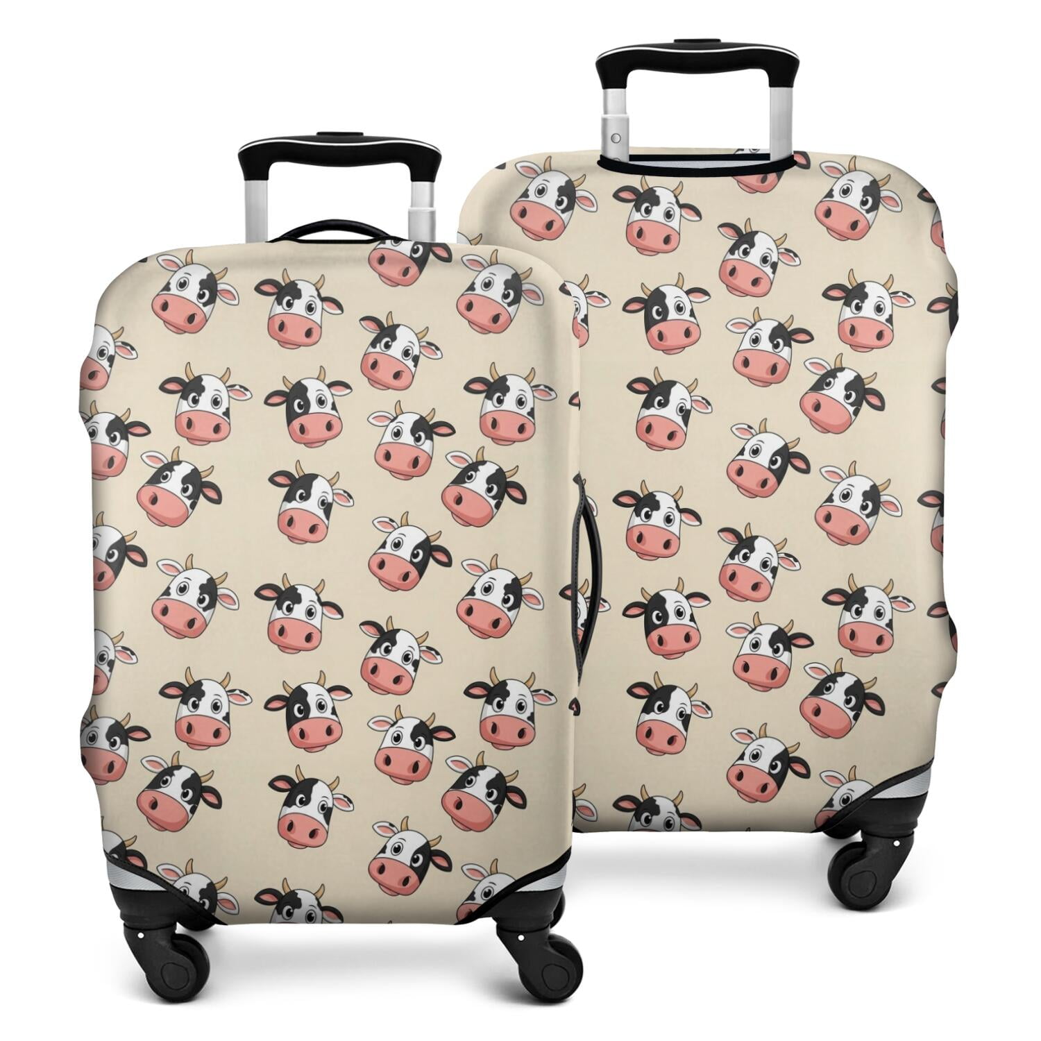 Beige Cow Head Pattern Luggage Cover Fashion Suitcase Cover Baggage ...