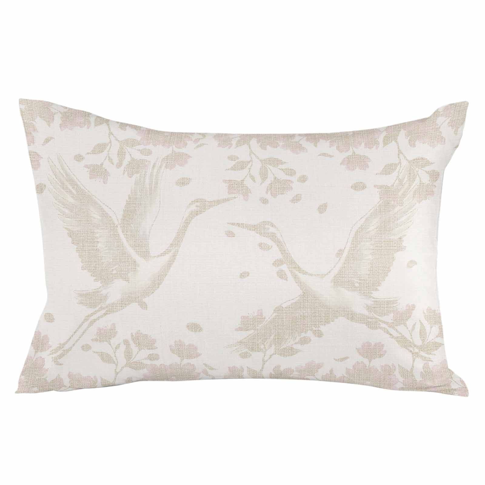 Beige Crane Silhouette Throw Pillow Cover 24 x 36 Inch Decorative ...