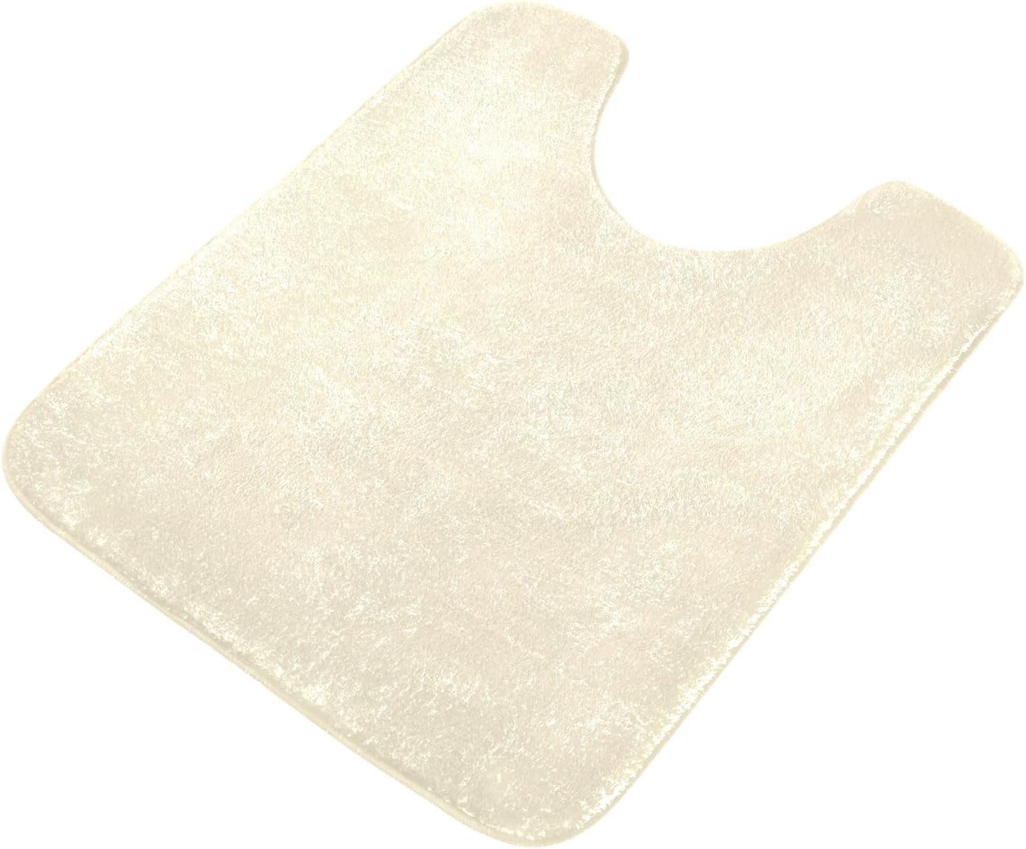 Beige Cream Solid Color U-Shaped Toilet Rug 20" x 24" Contoured Toilet ...