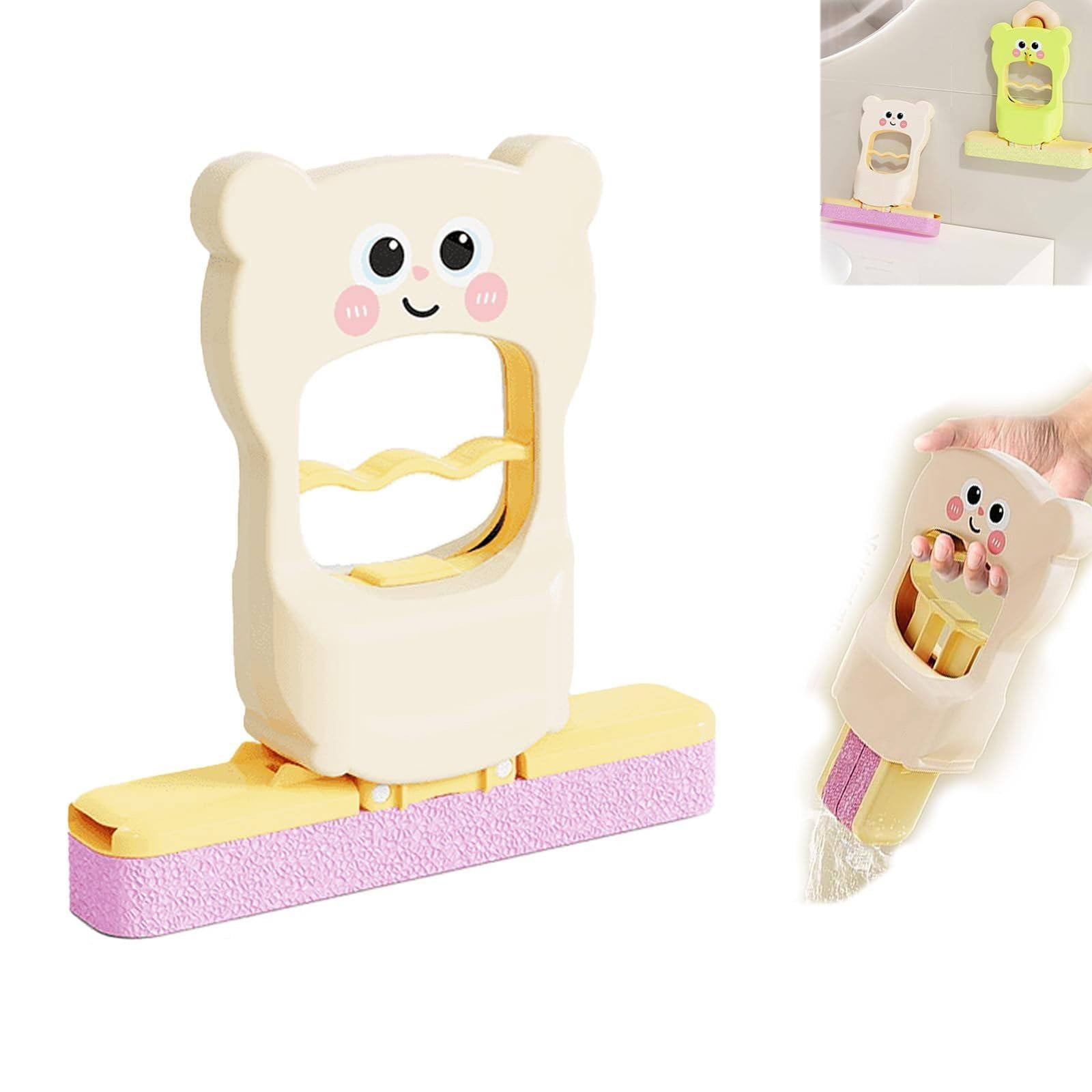Beige Cute Cat Pattern Handheld Mop,Portable Self-Cleaning Mop with ...