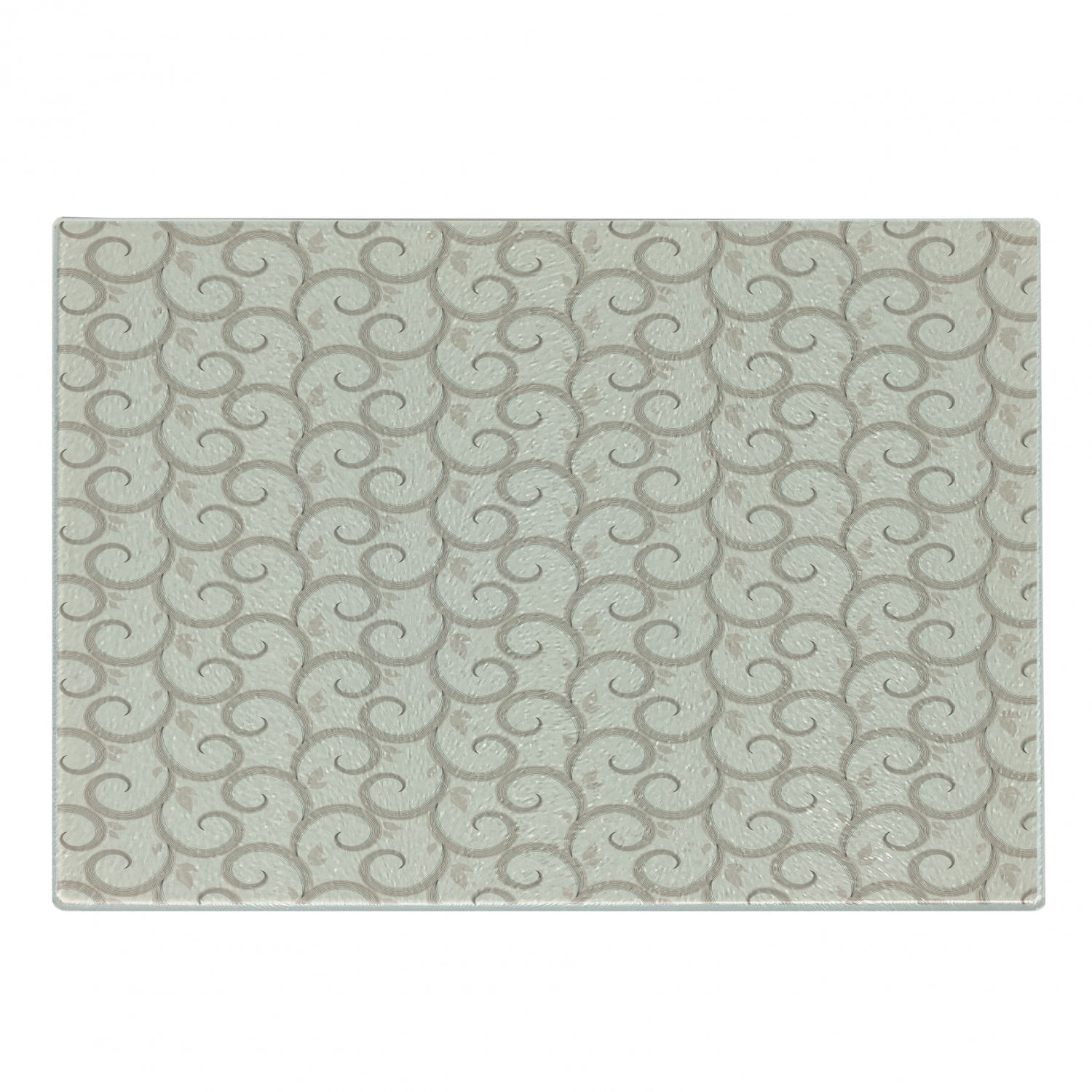 Beige Cutting Board, Swirling Leaves Motifs Regular Curved Baroque ...