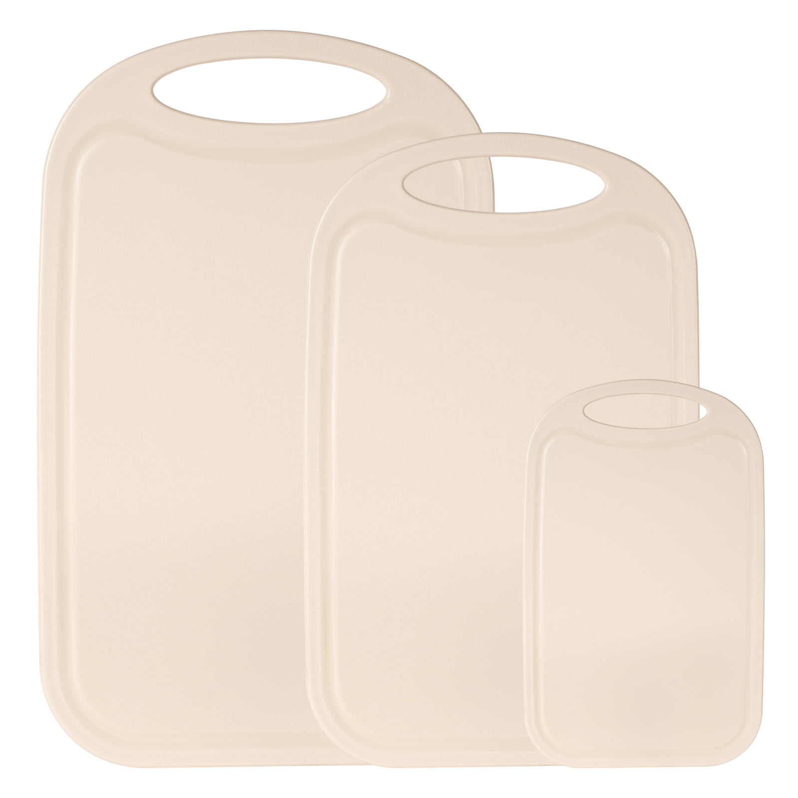 Beige Cutting board, Plastic Chopping Block, 3-Piece Meat Cutting Board ...