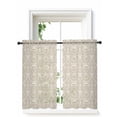 Beige Damask Curtains 54 Inch Length, Sheer Curtains for Bedroom Living ...