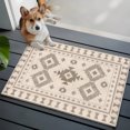 Beige Diamond Motifs Small Area Rugs 2x3 Boho Tribal Ethnic Abstract ...