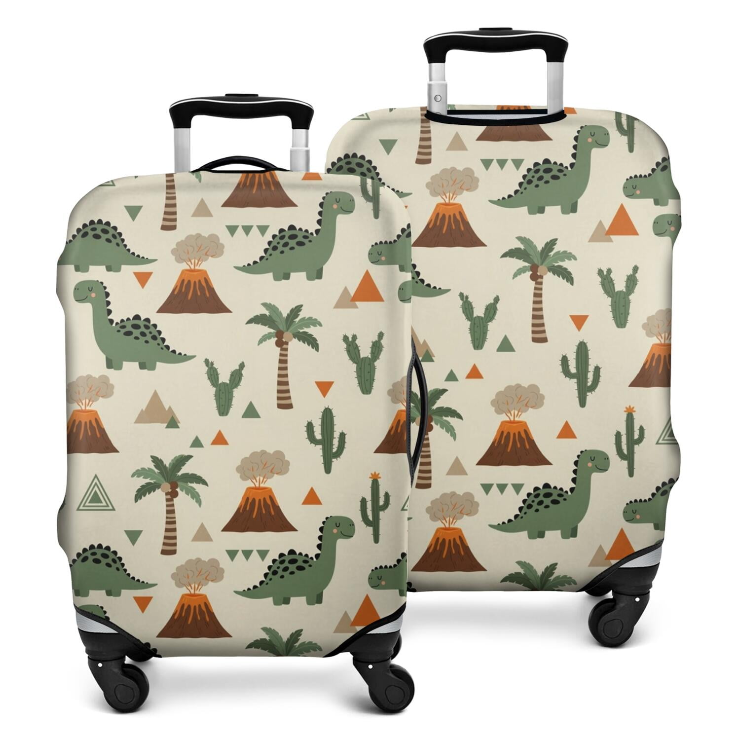 Beige Dinosaurs Volcanoes Pattern Luggage Cover Fashion Suitcase Cover ...