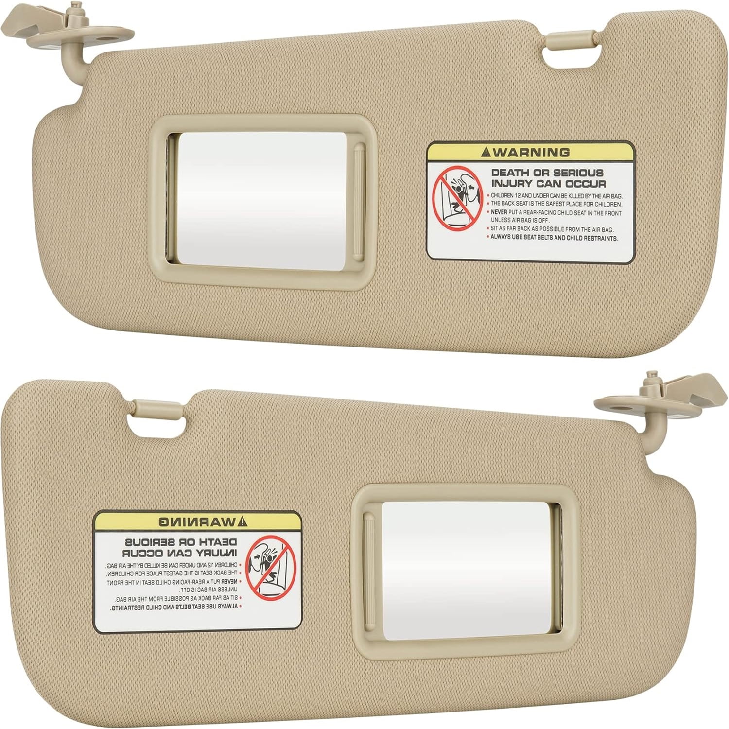 Beige Driver Left + Passenger Right Side Sun Visor Replacement ...