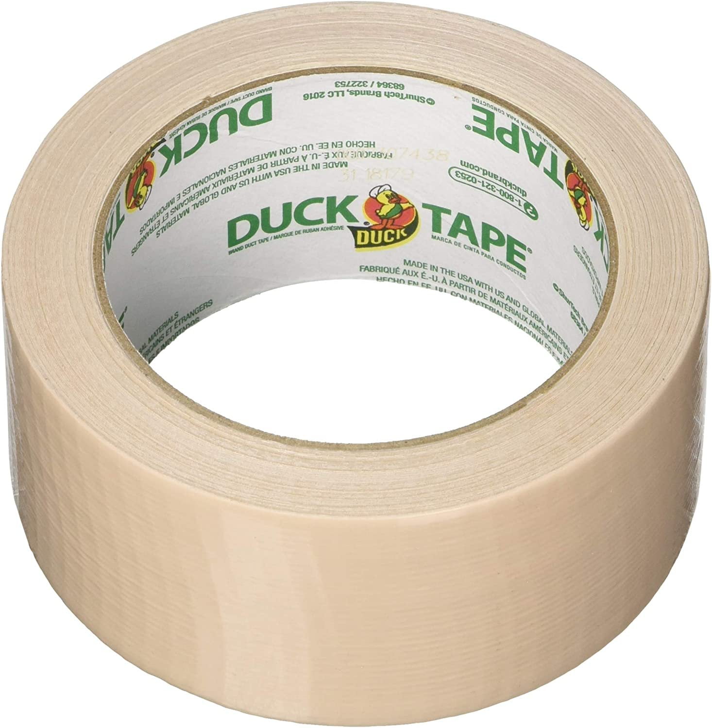 Duck 283264 Beige Tear Roll Duct Tape, 1.88" x 20 Yards, Heavy-Duty ...