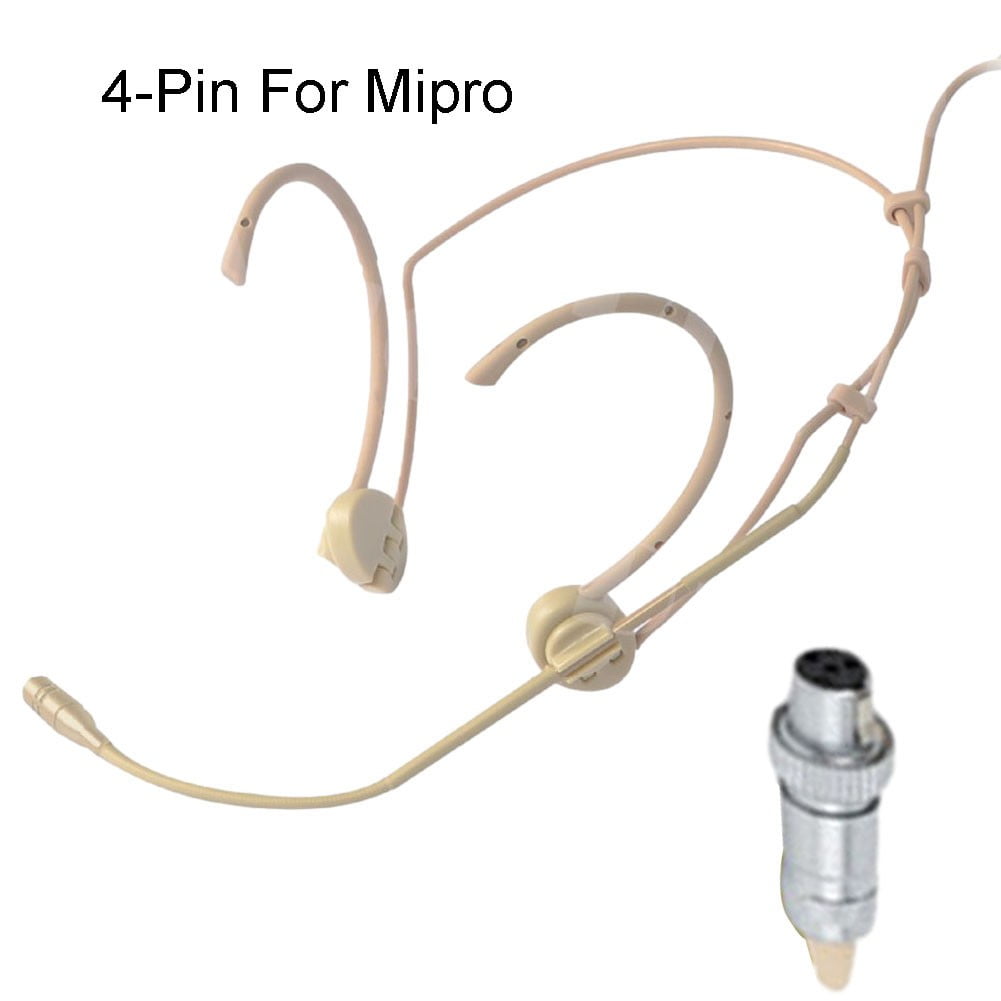 Beige Earhook Headse Mic Headworn Microphone For Sennheiser Wireless ...