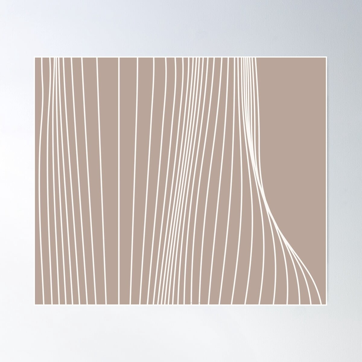 Beige Elegant Optical Illusion Minimal Lines Poster Wall Art Modern ...