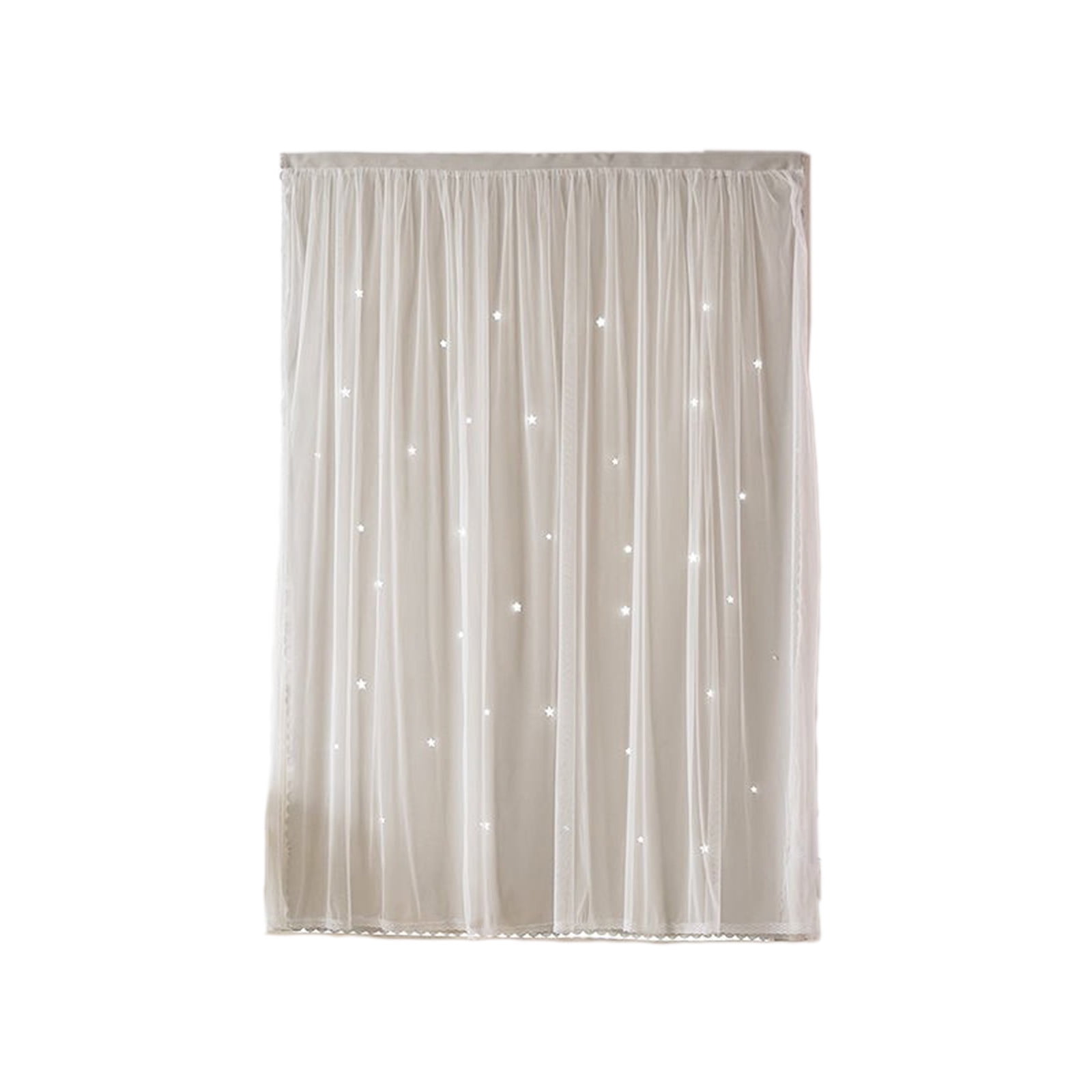 Beige Embroidered Sheer Curtains Light Filtering Opaque Window Screen ...