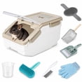 Beige Extra Large Plastic Small Animal Sand Bath Container Kit ...